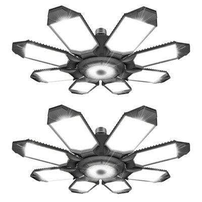 Deeirao LED Garage Ceiling Light, 260 w 26000 lm 6500 k Deformable with ...