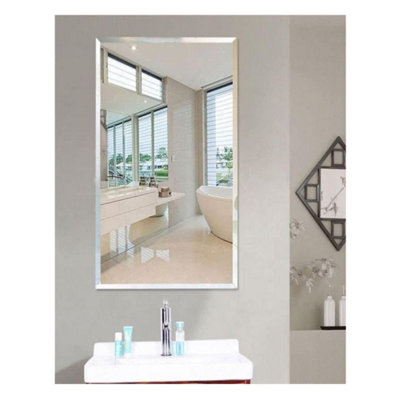 DEENZ 30X45Cm Frameless Rectangle Wall Mounted Mirror Frameless ...