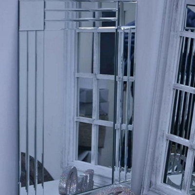 DEENZ Large Wall Mirror Full Length Triple Edge Strips Border Blocking ...