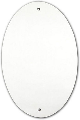 DEENZ Oval Drilled Mirror Wall Mounted Frameless Bathroom Home Décor ...
