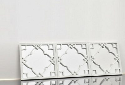 DEENZ Set Of 3 Moroccan Tile Mirrors Wall Art Hanging Square Wall ...