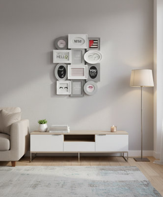 DEENZ Vintage Photo Frame Collage 12 Aperture Wall Mounted Display ...