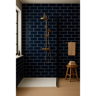 Deep Blue Gloss Metro Tiles (250 Pack-5 Box-5m2 Coverage)-Premium ...