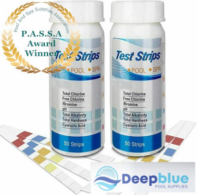 Deep Blue Pro - 6-Way Test Strips 50 Strips Chlorine PH TA Calcium ...