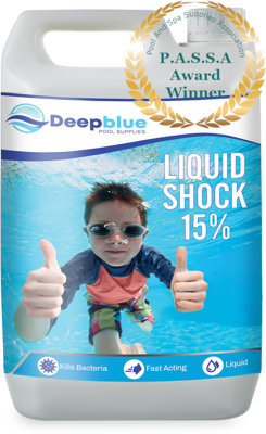 Deep Blue Pro Commercial strength Liquid chlorine for swimming pools ...