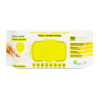 DEEP FRESH Lemon Scented Multi Surface Cleaning Wipes 12 Packs 100 ...
