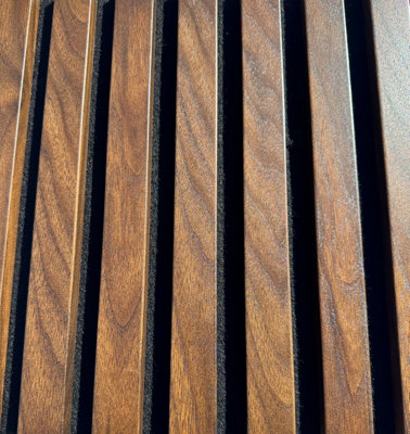 Deep Walnut Slat Wall Panel - FLLOW - Pack of 2 panels, 30x30 cm each