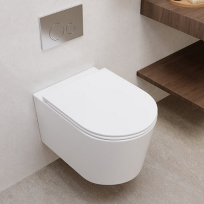 DeerValley Wall Hung Toilet Rimless, Dual Flush 1.1/1.6 GPF Bathroom ...