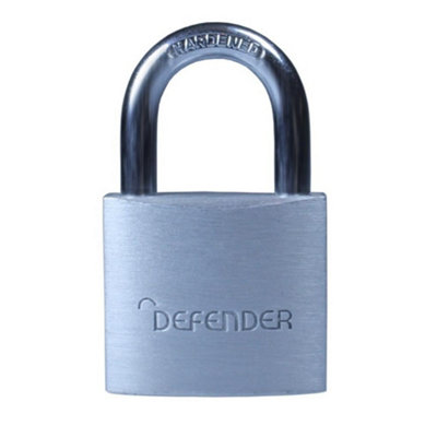 Defender Aluminium Padlock Silver (3cm) | DIY at B&Q