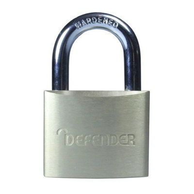Defender Br Padlock Br/Silver (One Size) | DIY at B&Q
