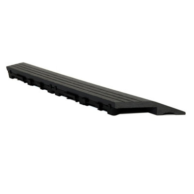 Dekco 1 Piece Black Composite Interlocking Left Edging Tile 37cm x 7cm