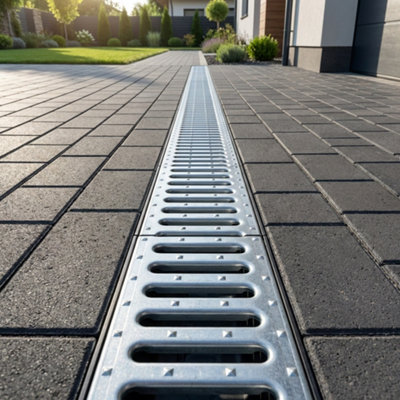 DEKDRAIN A15 GALVANISED CHANNEL DRAINAGE (50MM) PACK OF 5 - LOW PROFILE