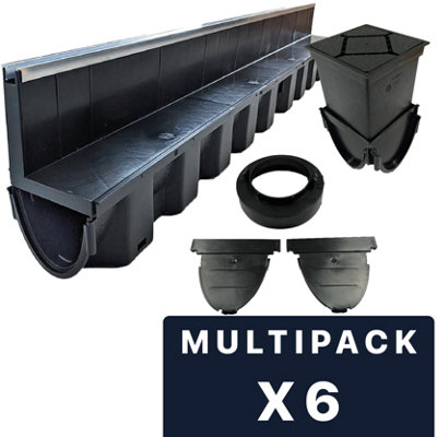 DEKDRAIN SLOT DRAIN METAL EDGE PACK OF 6