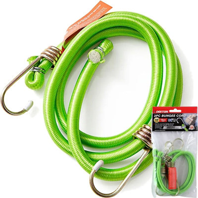 Dekton 10mm Elastic Stretch Bungee Cords Hooks Cables Tie Down Rope 2pc ...