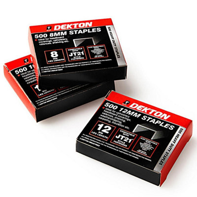 Dekton 1500 X Stapler Gun Refills 8mm,10mm & 12mm Staples Fabric Wood ...
