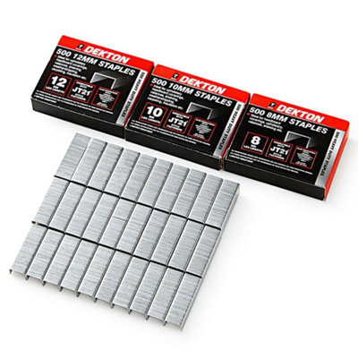 Dekton 1500 X Stapler Gun Refills 8mm,10mm & 12mm Staples Fabric Wood ...