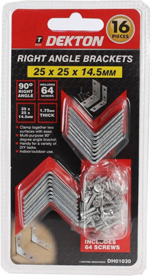 Dekton 16-Piece Right Angle Bracket Set Metal Corner Support Brackets ...