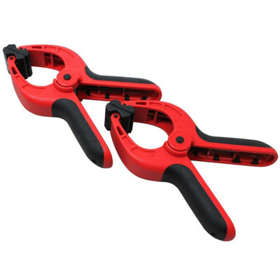 Dekton 2 x Spring Quick Grip Clamps Wood Work Carpentry Plastic Clamp ...