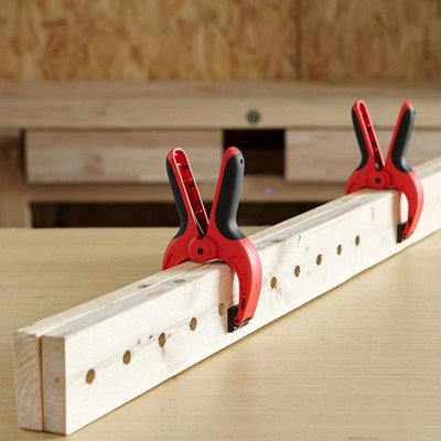 Dekton 2 x Spring Quick Grip Clamps Wood Work Carpentry Plastic Clamp ...