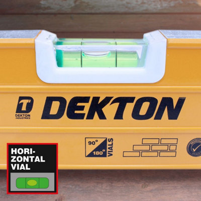 Dekton 24'' 600mm Builders Spirit Level Milled Edges Ridged body End ...