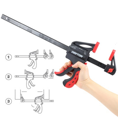 Dekton 2Pc 12" Rapid Clamp Set Quick Grip Speed Ratchet Spreader Vice ...