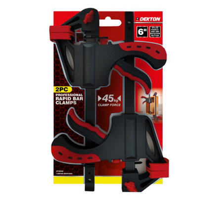 Dekton 2Pc 6" Rapid Clamp Set Quick Grip Speed Ratchet Spreader Vice ...