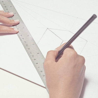 Dekton 300mm Stainless Steel Ruler Metal Grill Size Gauge Guide Metric ...