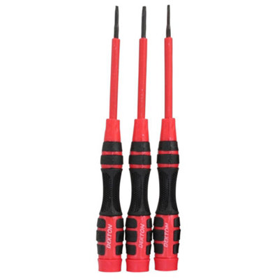 Dekton 3pc Long Precision Screwdriver set, Includes: Flat: 2-2.5-3mm ...