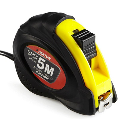 Dekton 5m 16ft Tape Measure Metal Retractable Griplock Metric Measuring ...