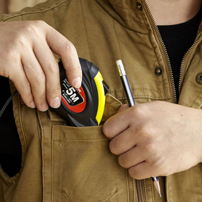 Dekton 5m 16ft Tape Measure Metal Retractable Griplock Metric Measuring ...