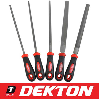 Dekton 5Pc 200mm Soft Grip Assorted Engineer Metal File Set Heavy Duty ...
