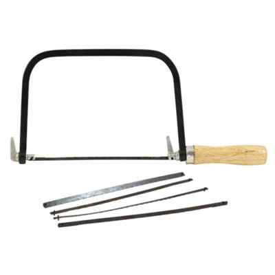Dekton 6 Coping Fret Saw Wooden Handle Steel Metal Frame With 5 Blades