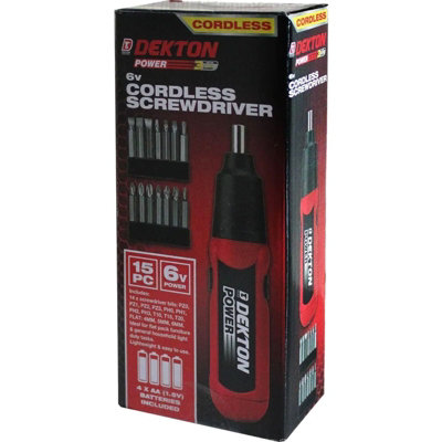 Dekton 6v Cordless Drill Electric Screwdriver Drill Aa Battery 15pc ...