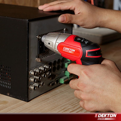 Dekton Cordless Screwdriver Pivot Handle Rechargeable LED Light 103 pc Case