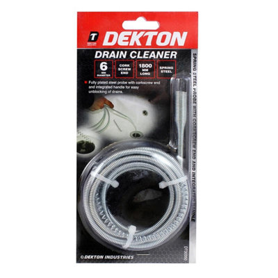 Dekton Drain Steel Coil Worm Screw Cleaner 1,8Meters long.