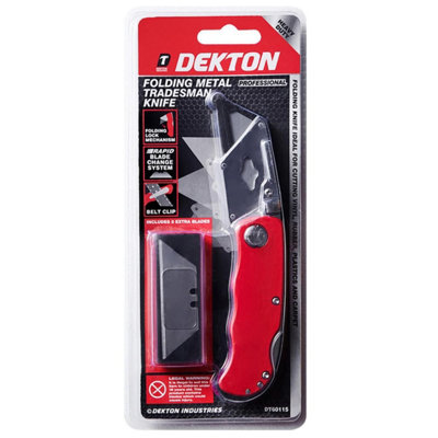 Dekton DT60115 Folding Metal Tradesman Cutter With 5 Spare Blades