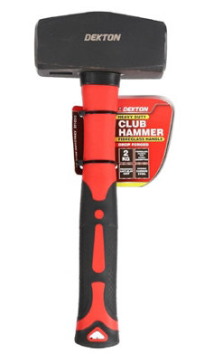 Dekton Fibreglass Club Hammer 2kg Heavy Duty Steel Head Demolition Hammer