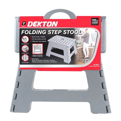 Dekton Folding Step Stool 150kg Max Anti Slip Home Workplace Aid Ladder ...