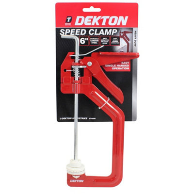 Dekton Heavy Duty 6 Inch Single Hand Use Speed Clamp Anti-Scratch ...