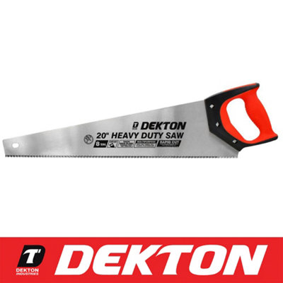 Dekton Heavy Duty Handsaw 500mm 8TPI Carpenters Hand Saw Sharp Cut ...