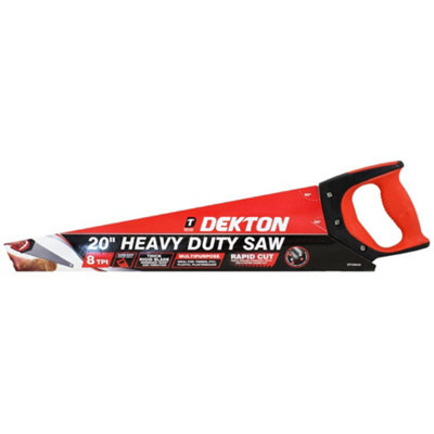 Dekton Heavy Duty Handsaw 500mm 8TPI Carpenters Hand Saw Sharp Cut ...