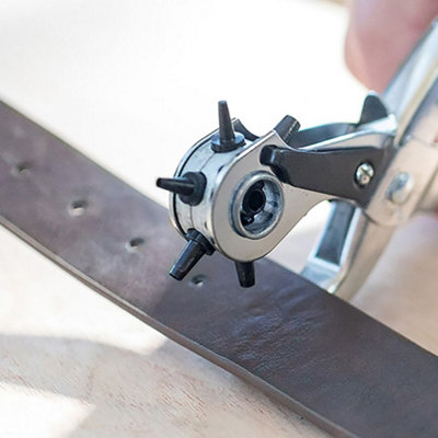 Dekton Leather Revolving Punch Rivet Plier DIY Belt Eyelet Puncher Hole ...