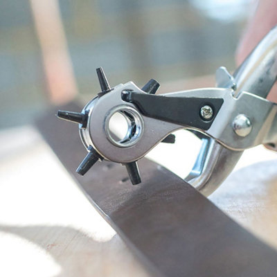 Dekton Leather Revolving Punch Rivet Plier DIY Belt Eyelet Puncher Hole ...