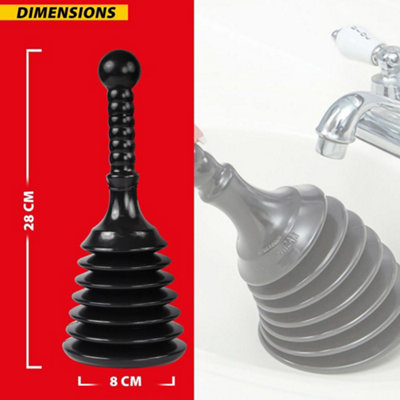 Dekton Master Plunger Clear Unblock Unclog Drains Sinks Toilets Showers ...