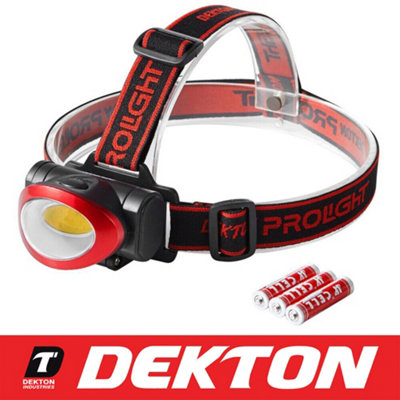 Dekton Pathfinder LED Head Light Torch Headlamp 55 Lumens 10M Range ...