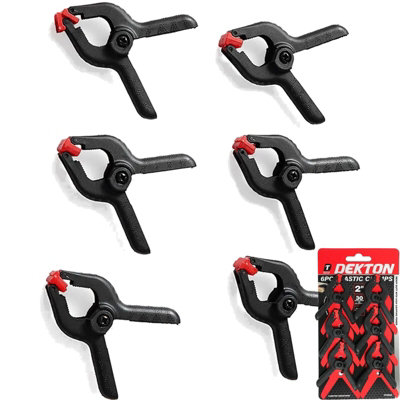 Dekton Spring Quick-Grip Wood Work Carpentry Plastic Clamp 2" 35mm Jaw ...