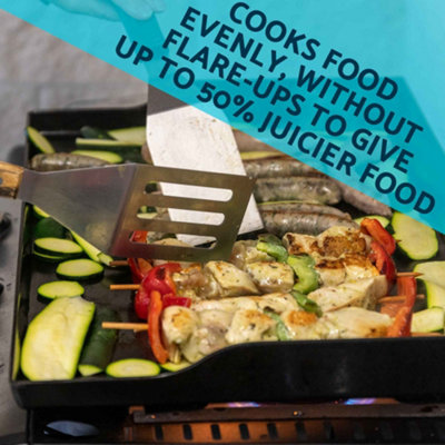 Dellonda 2 Burner Portable Gas Plancha 5kW Hot Plate BBQ Griddle ...