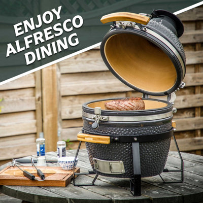 Dellonda Deluxe 16"(40cm) Ceramic Kamado Style BBQ Grill/Oven/Smoker ...