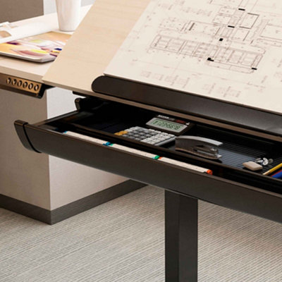 Dellonda Electric Standing Drafting Desk Ergonomic Drawing Sit Stand Table 0 40 Degree Tilt
