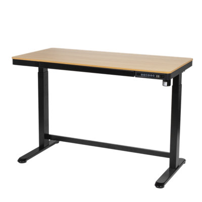 Dellonda Oak Electric Adjustable Standing Desk with USB & Drawer, 1200 ...